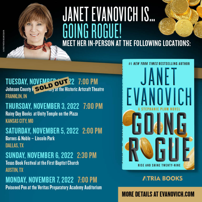 Going Rogue Tour! – Janet Evanovich, #1 NYT Bestselling Author